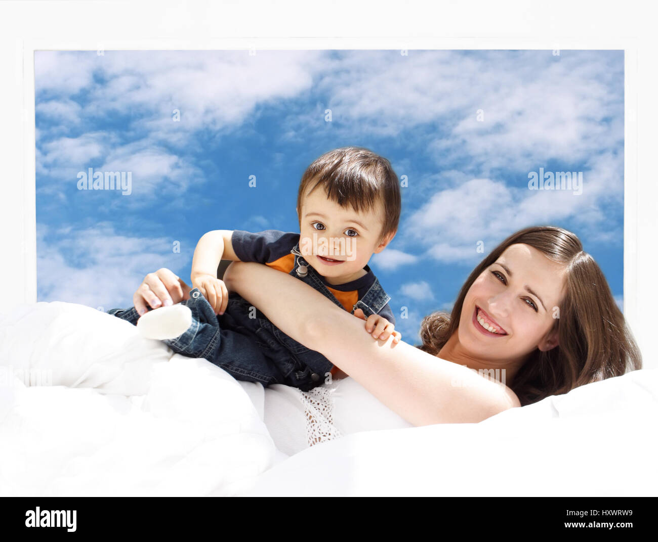 Kid boy mother play Cut Out Stock Images & Pictures - Alamy