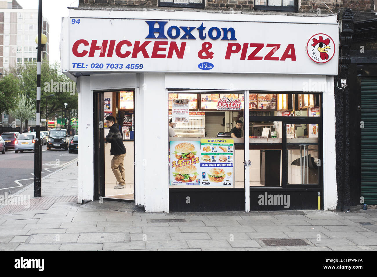 Hoxton Chicken and Pizza Restaurant in London, United Kingdom Stock ...