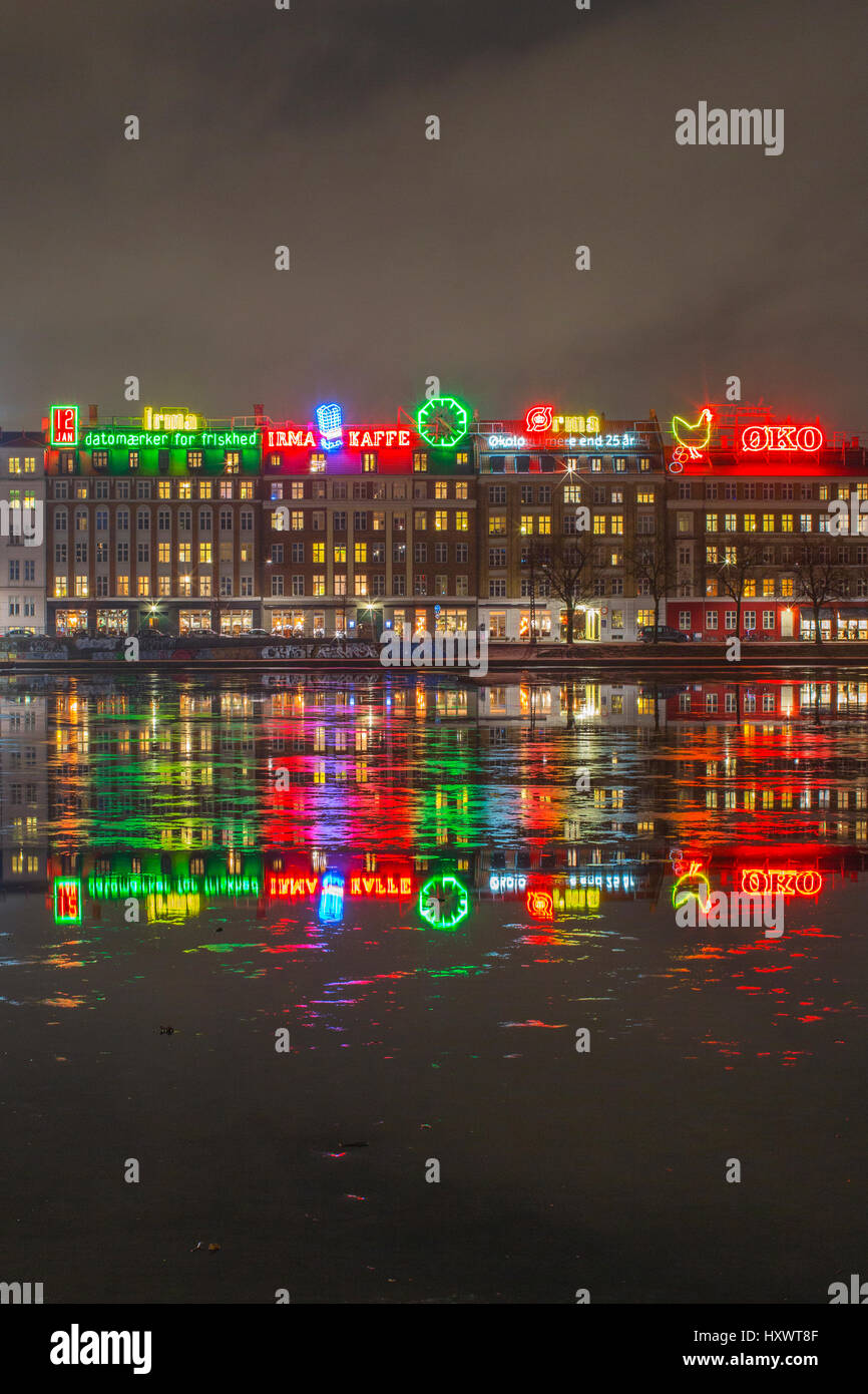 Neon lights in Copenhagen, Denmark Stock Photo - Alamy