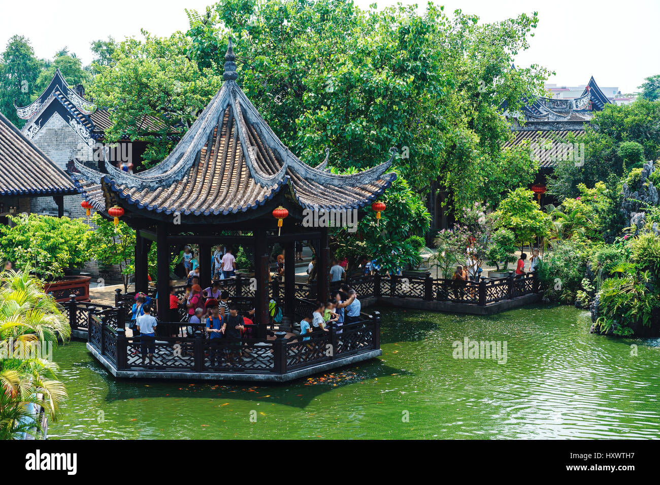 Ancient building of Yuyin Garden in Guangzhou City,Guangdong province ...