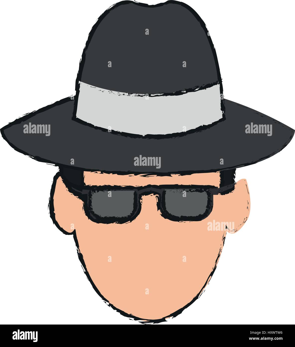 hacker man cartoon icon over white background. vector illustration ...