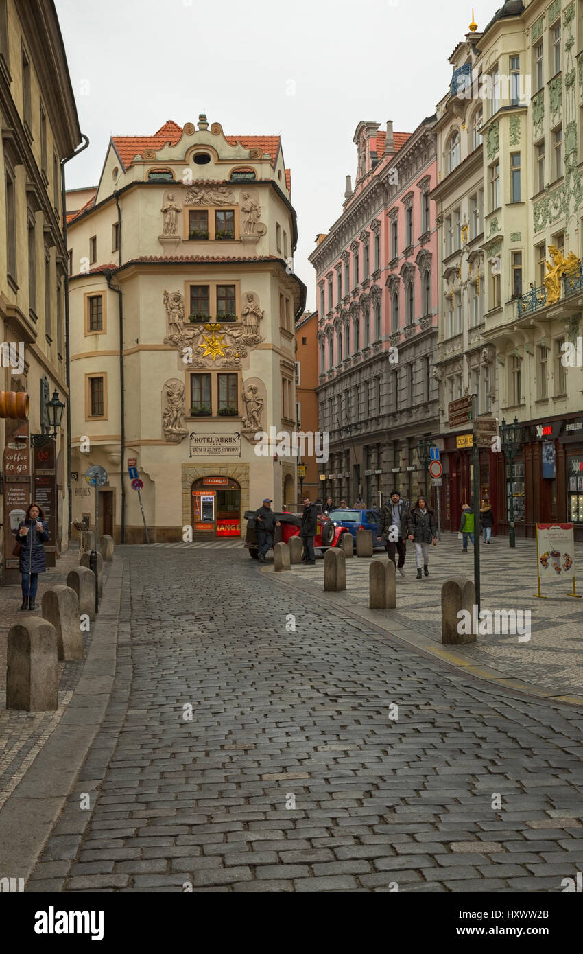 Buildings architecture and the streets of prague hi-res stock ...