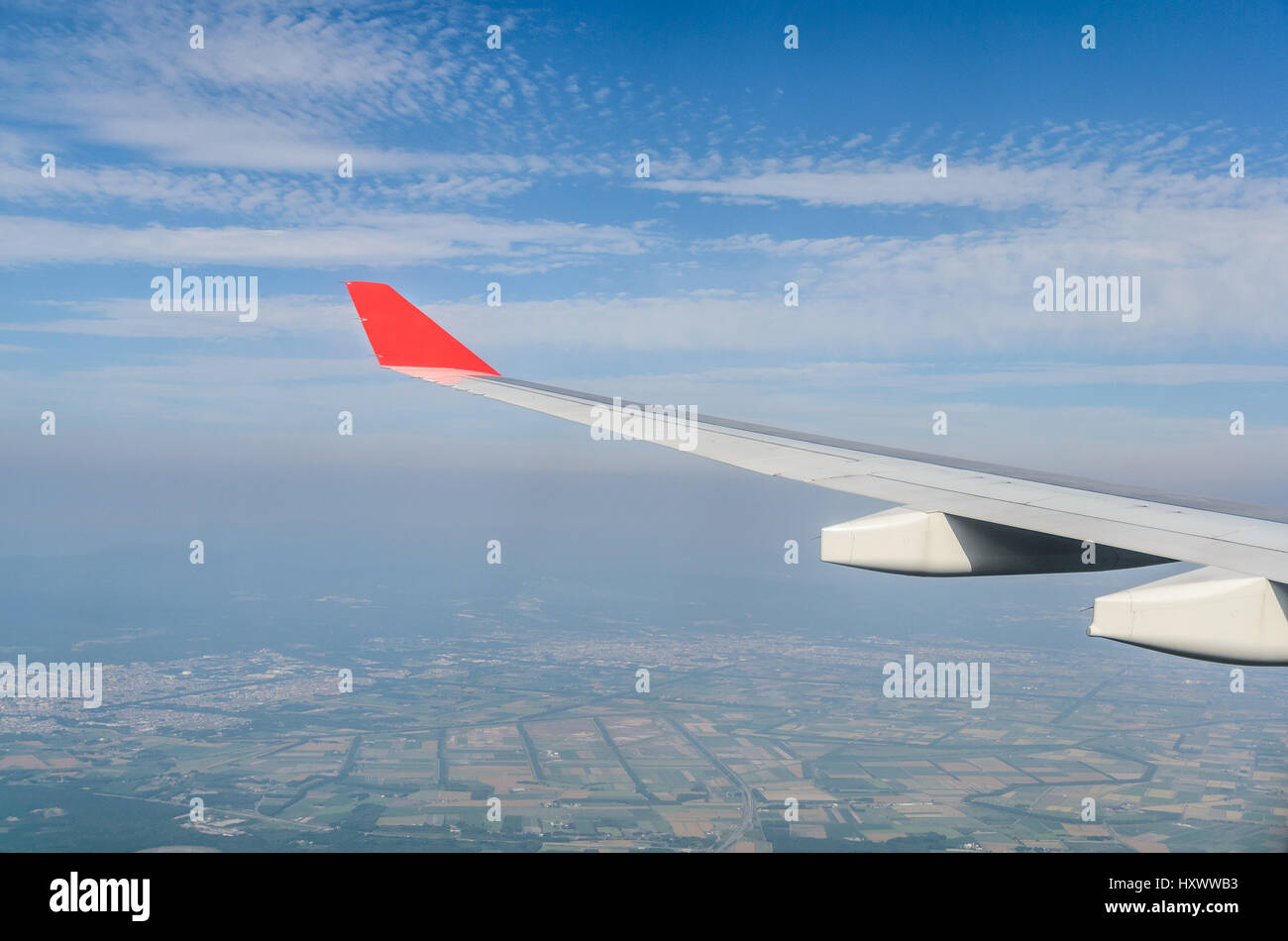 Wing of airplane Stock Photo - Alamy