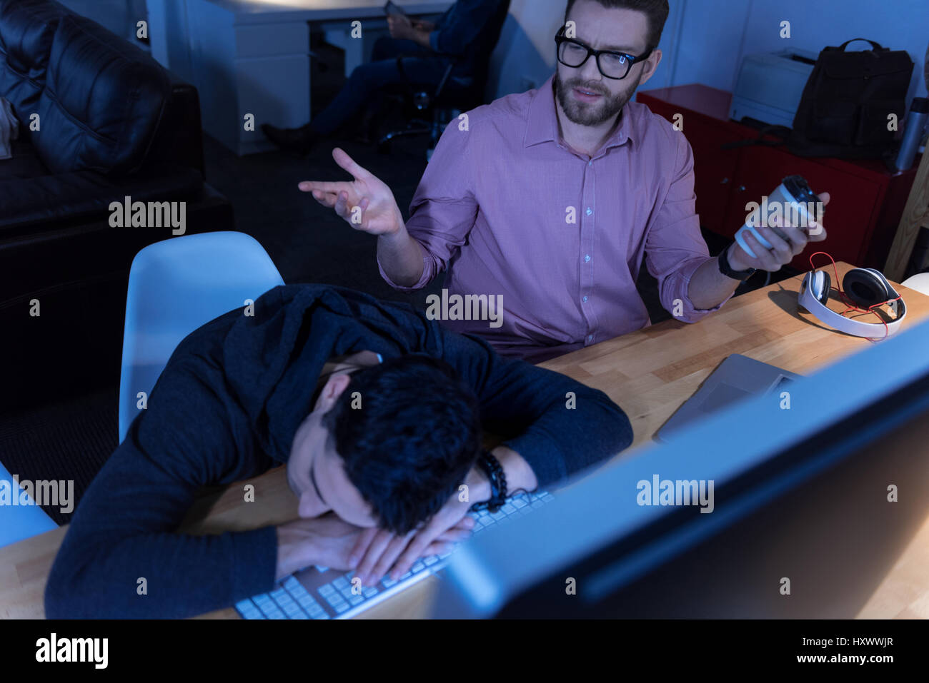 Nice tired programmer falling asleep Stock Photo - Alamy Nice tired programmer falling asleep Stock Photo - Alamy