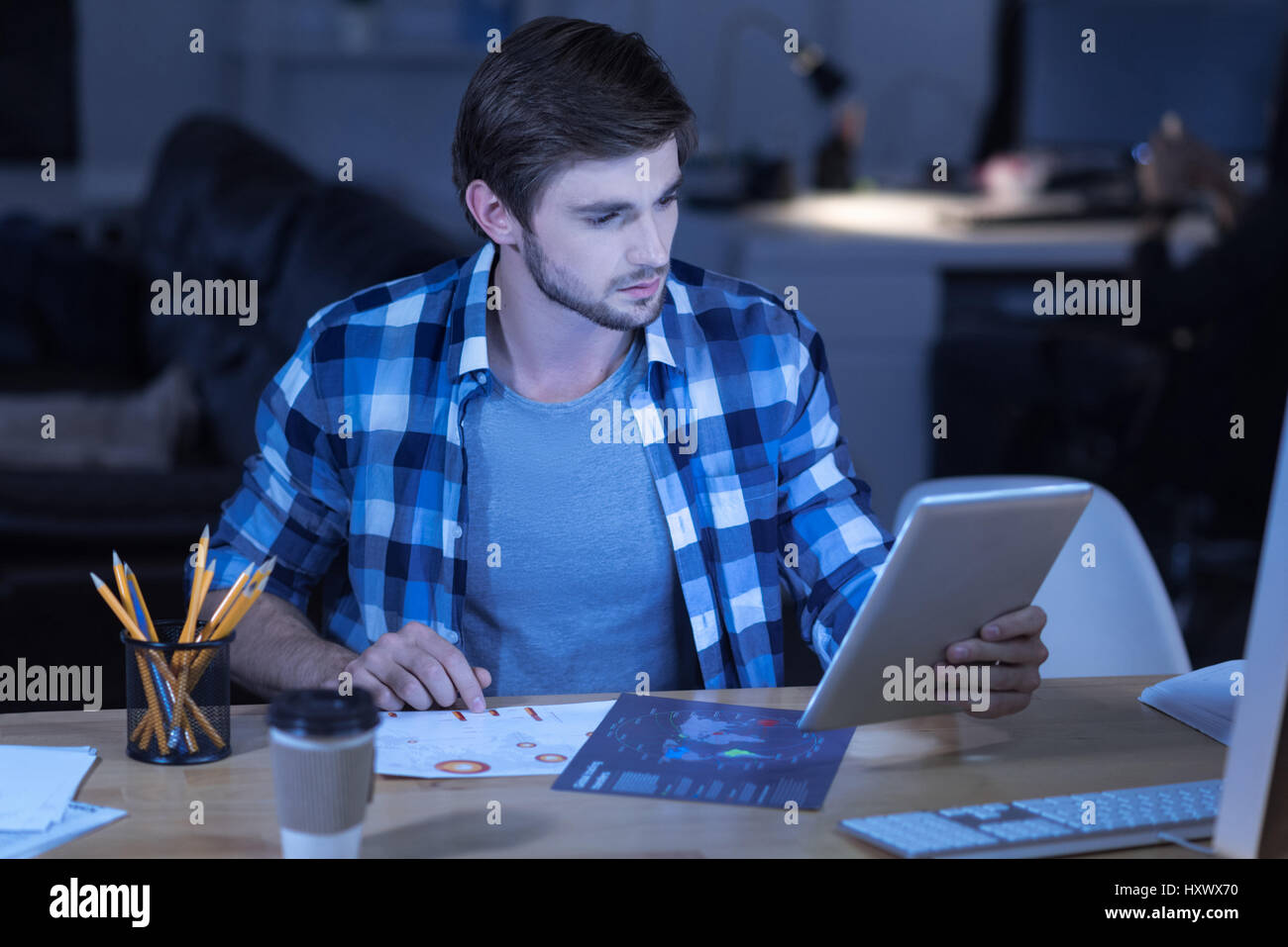 Intelligent handsome programmer working hi-res stock photography and ...