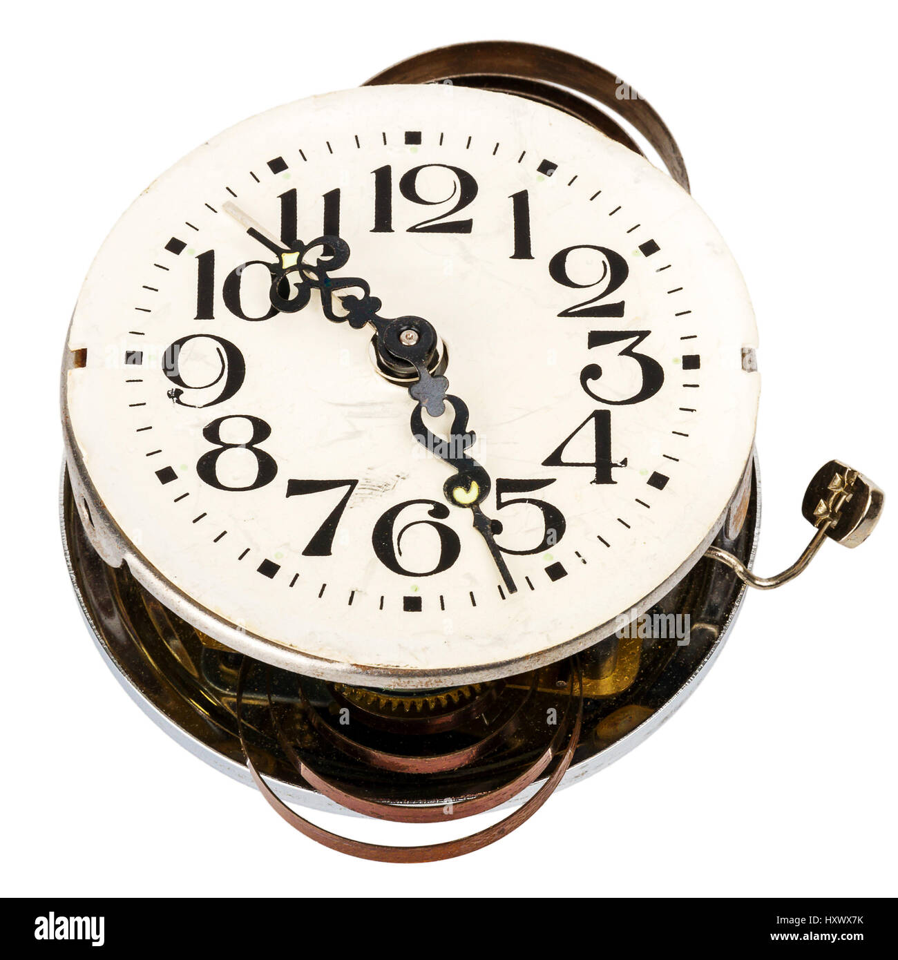 Old clockwork isolated on white background Stock Photo - Alamy