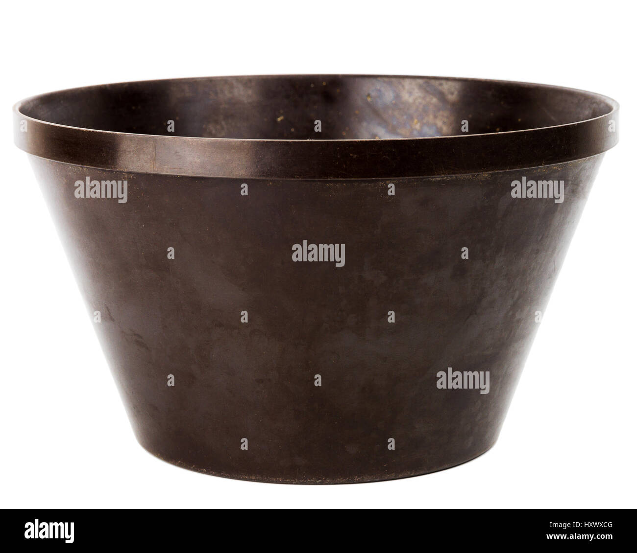 Old grungy plastic flower pot isolated on white background Stock Photo ...