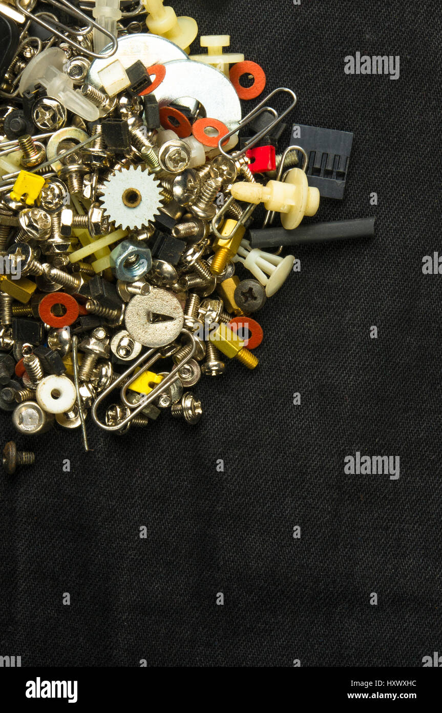 techno backgrounds - various bolts, screws, washers, nuts and other ...