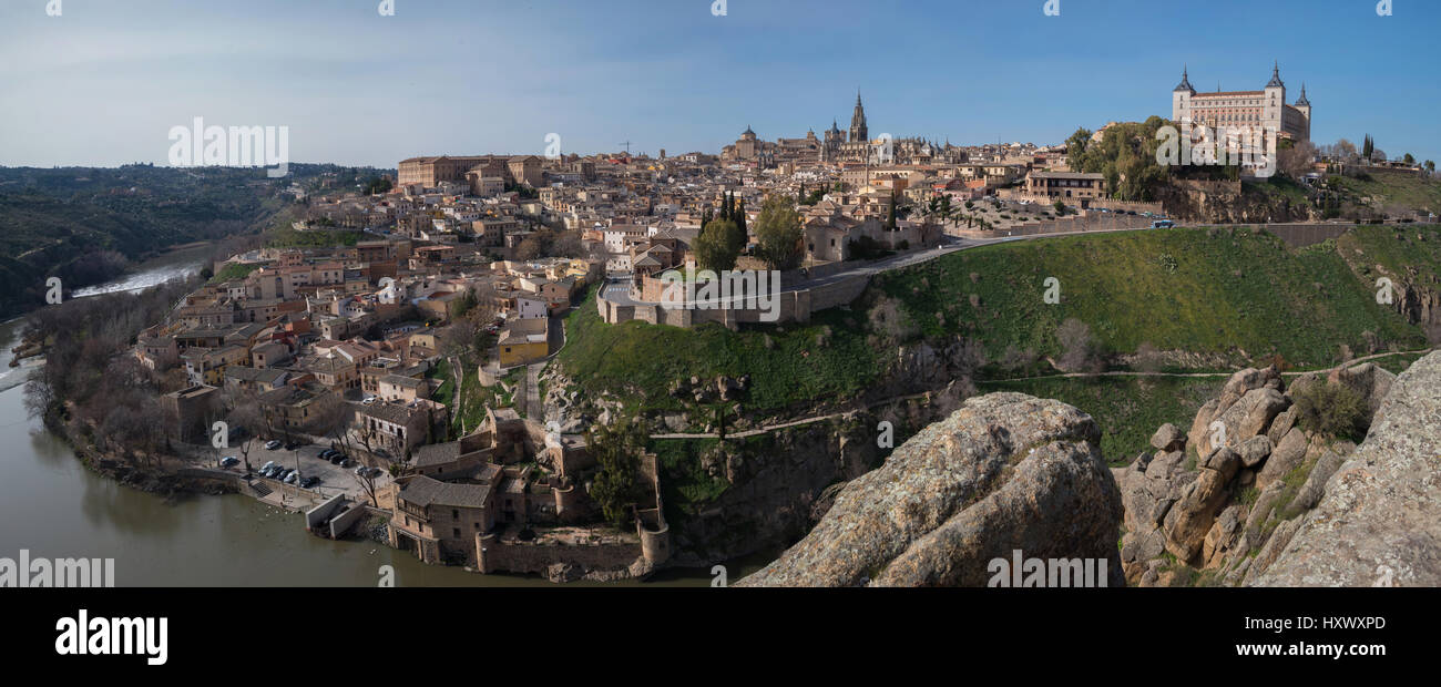 Panoramic view of Toledo, spain Stock Photo - Alamy