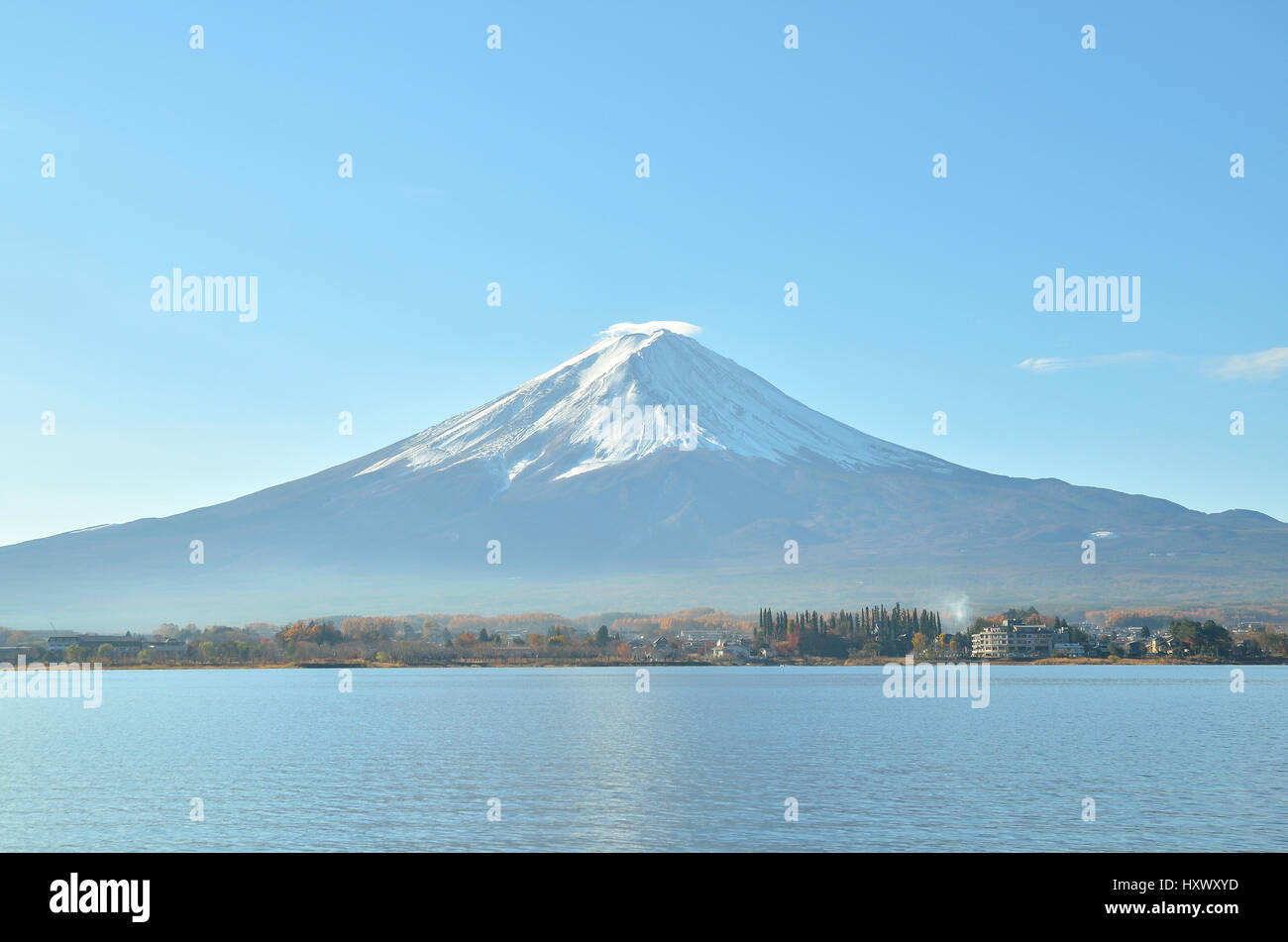 Mount fuji and blue sky at kawaguchiko lake japan Stock Photo - Alamy