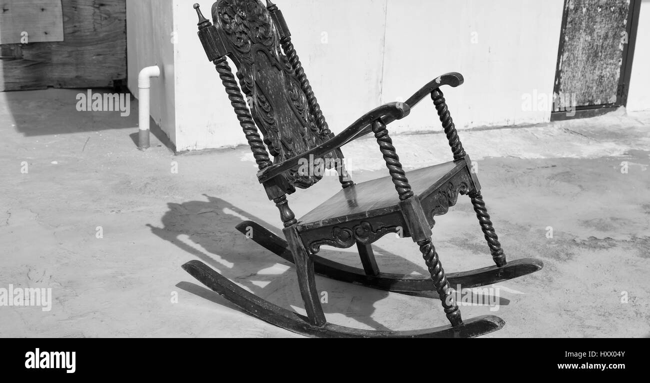 in philippines old dirty terrace whith rocking chair empty Stock Photo ...