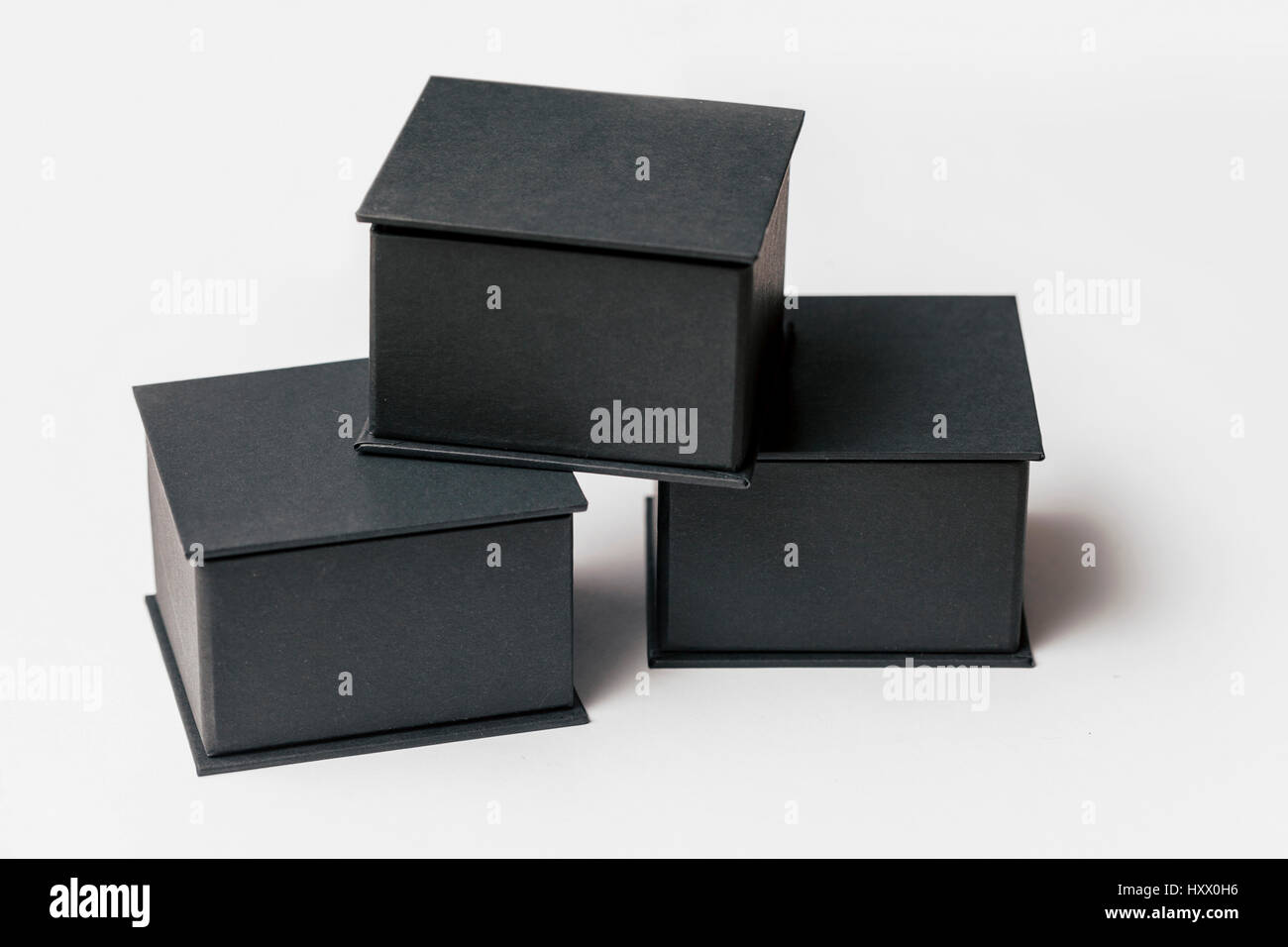 three black box on white background Stock Photo - Alamy