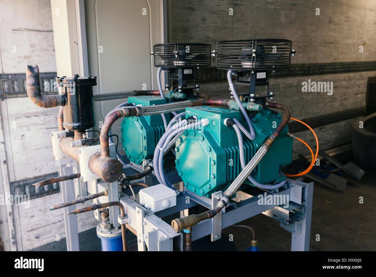 devices for industrial refrigerated, close up Stock Photo - Alamy