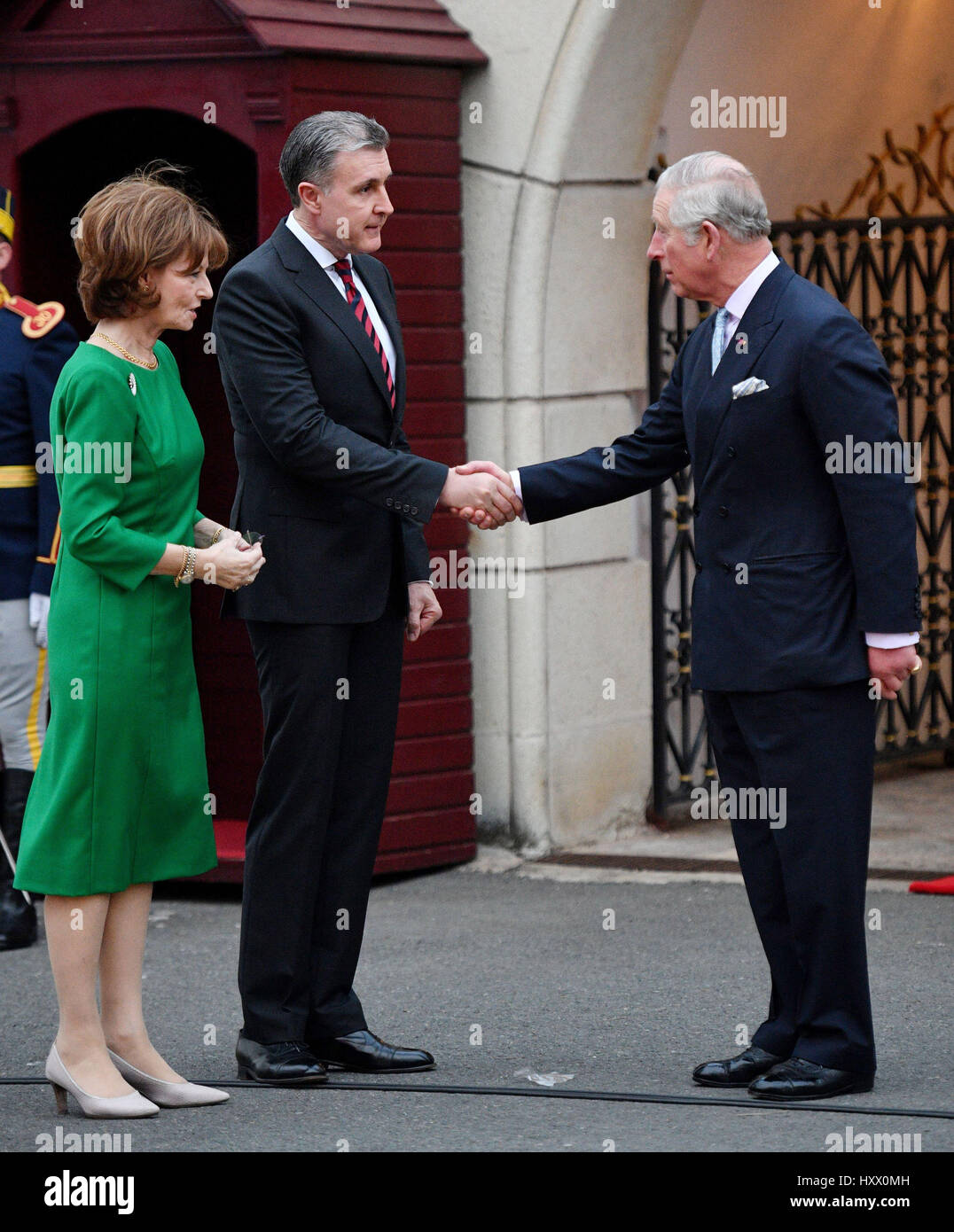 Crown Princess Margareta and Prince Radu greet the Prince of Wales ...