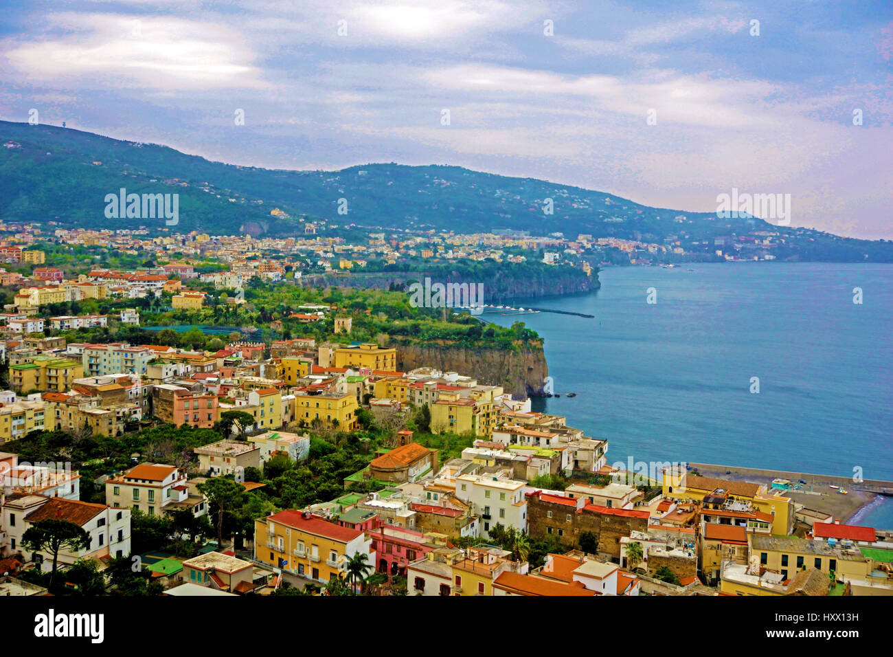 Naples Amalfi building scenery in Italy Stock Photo - Alamy