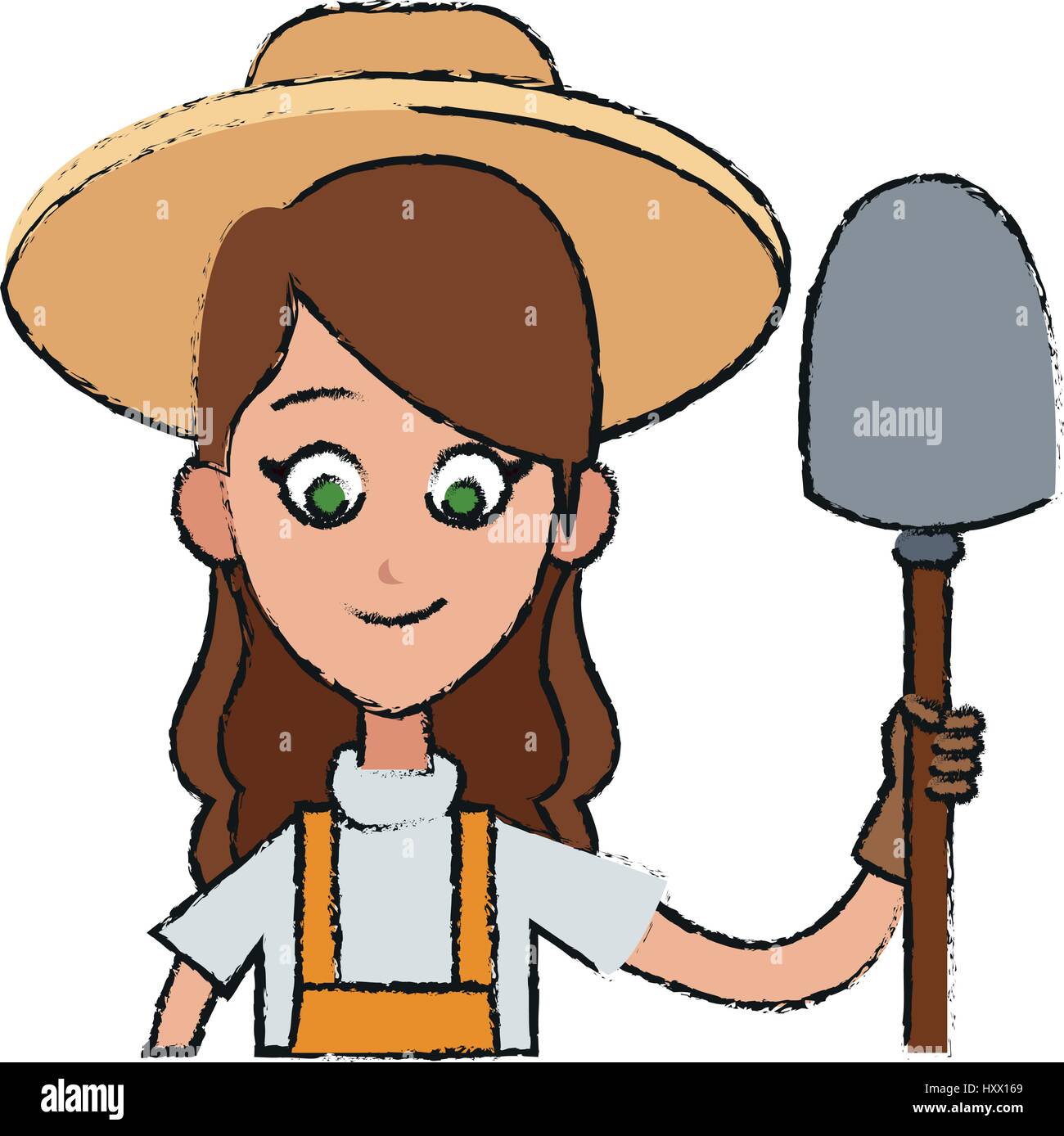 gardener woman cartoon icon over white background. vector illustration ...