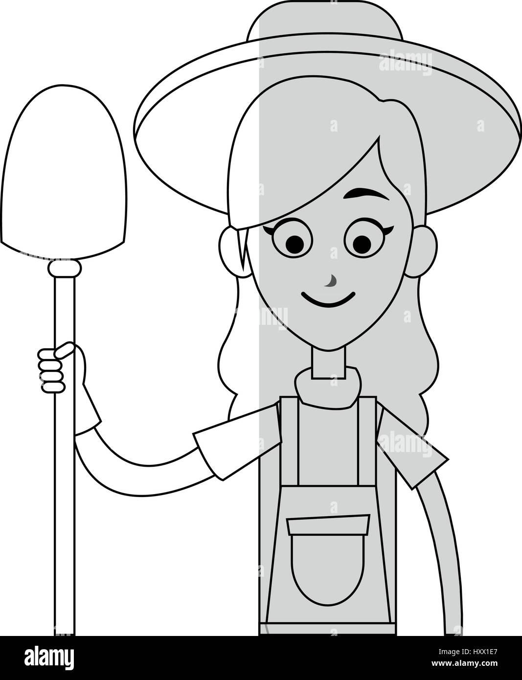 gardener woman cartoon icon over white background. vector illustration ...
