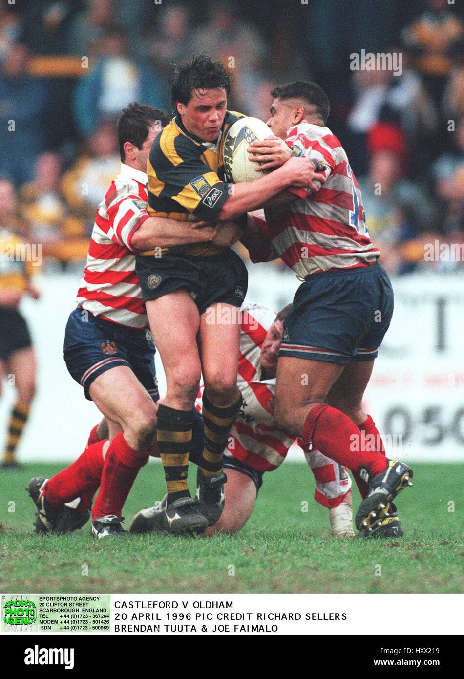 BRENDON TUUTA & FAIMALO CASTLEFORD TIGERS V OLDHAM BRS 20 April 1996 ...