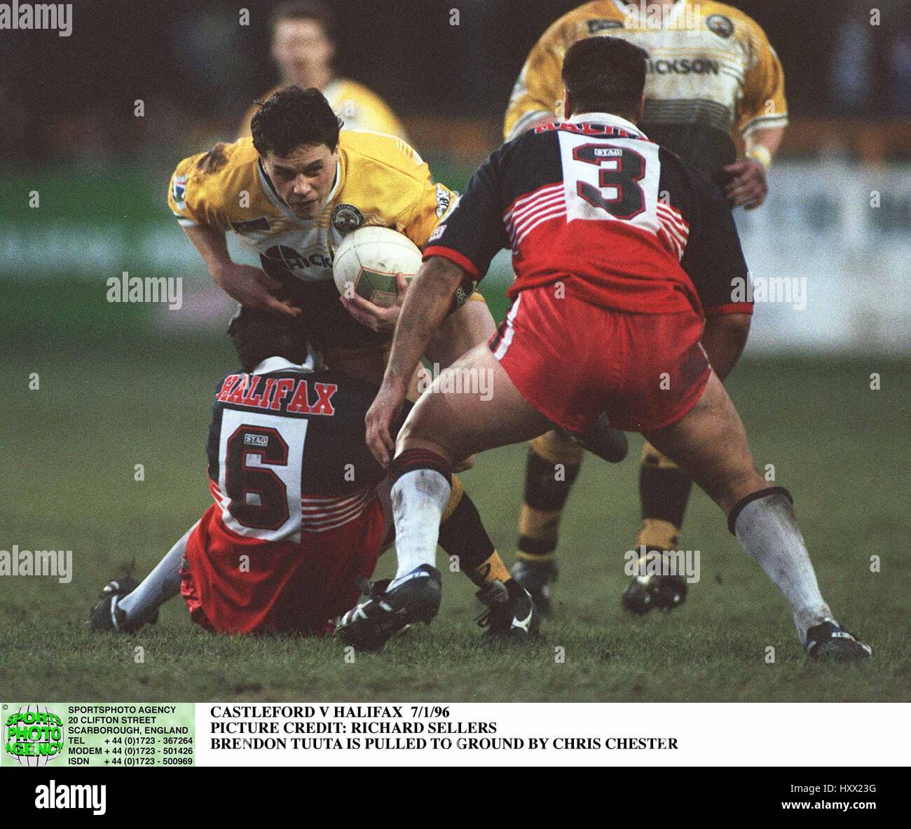 BRENDON TUUTA CASTLEFORD V HALIFAX RLFC 23 January 1996 Stock Photo - Alamy
