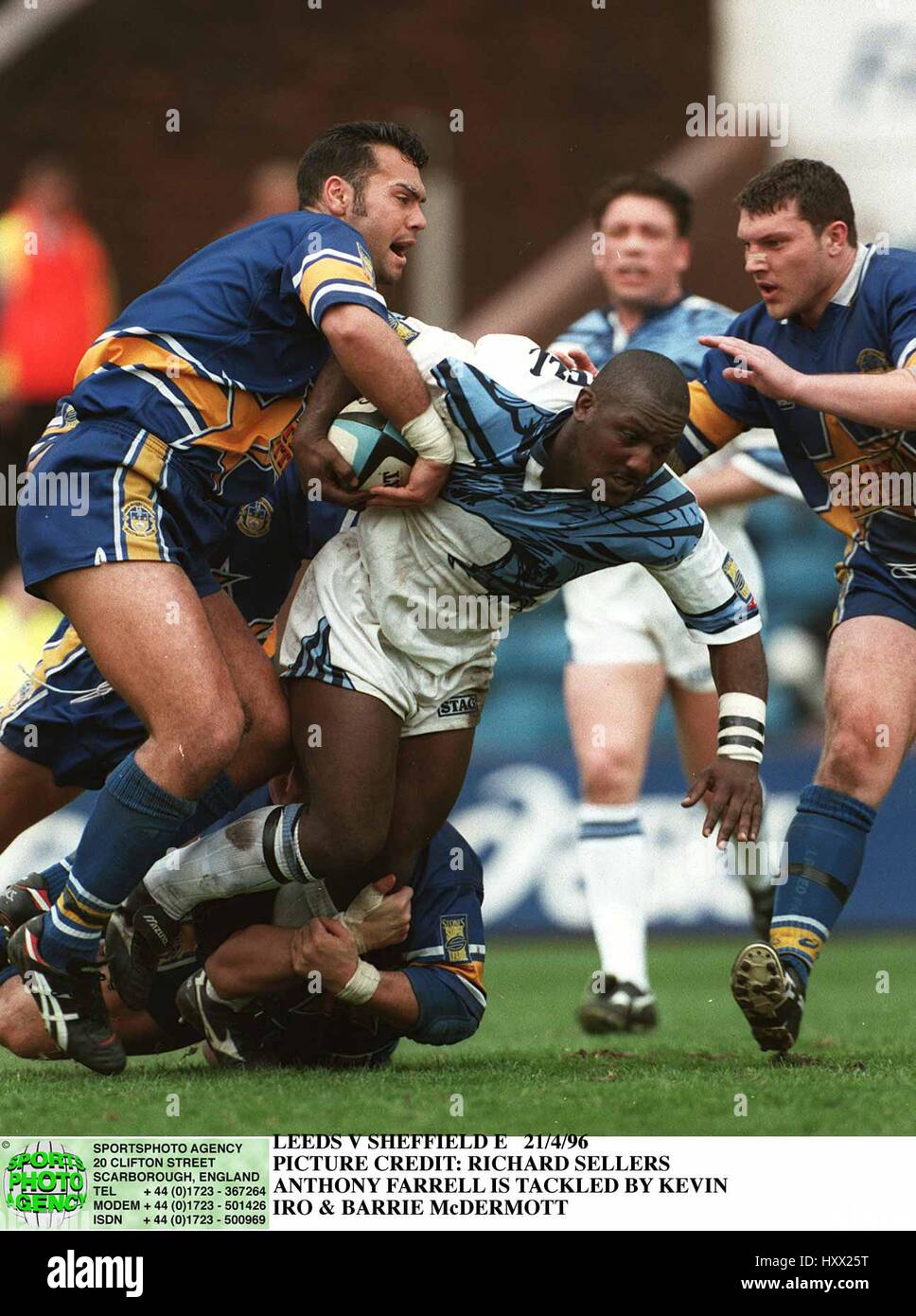 ANTHONY FARRELL & KEVIN IRO LEEDS V SHEFFIELD EAGLES RLFC 22 April 1996 ...