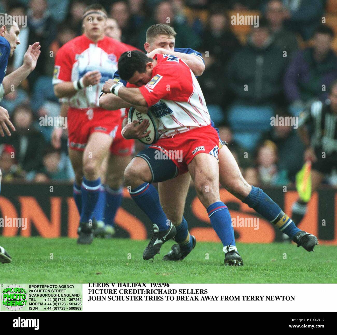 JOHN SCHUSTER & TERRY NEWTON LEEDS V HALIFAX RL 19 May 1996 Stock Photo ...