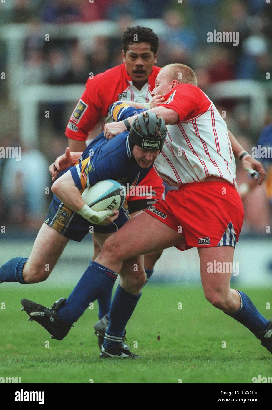 MICK SHAW & MARK PERRETT LEEDS V HALIFAX BLUE SOX RL 21 May 1996 Stock Photo - Alamy