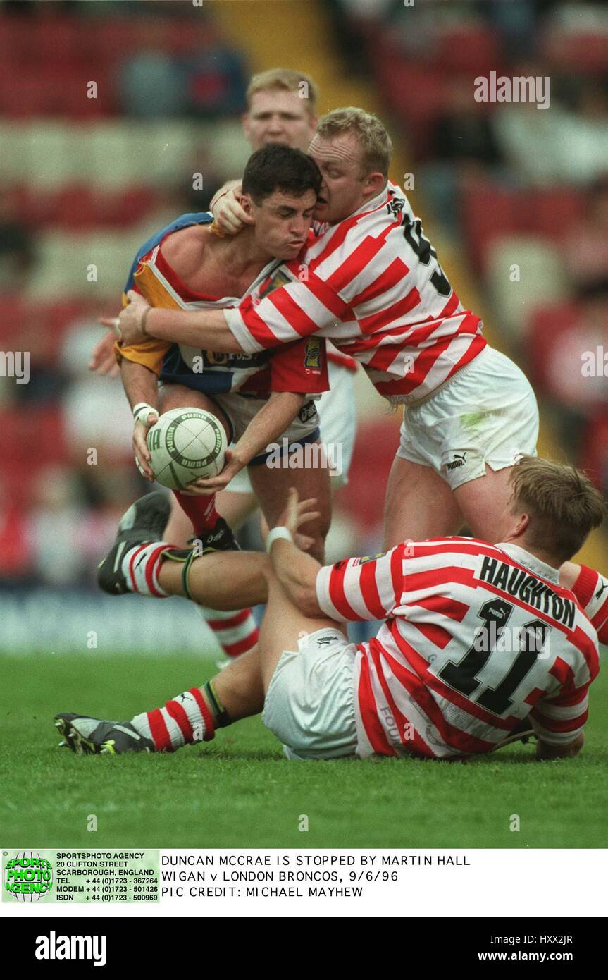 DUNCAN MCRAE & MARTIN HALL WIGAN V LONDON B 12 June 1996 Stock Photo ...
