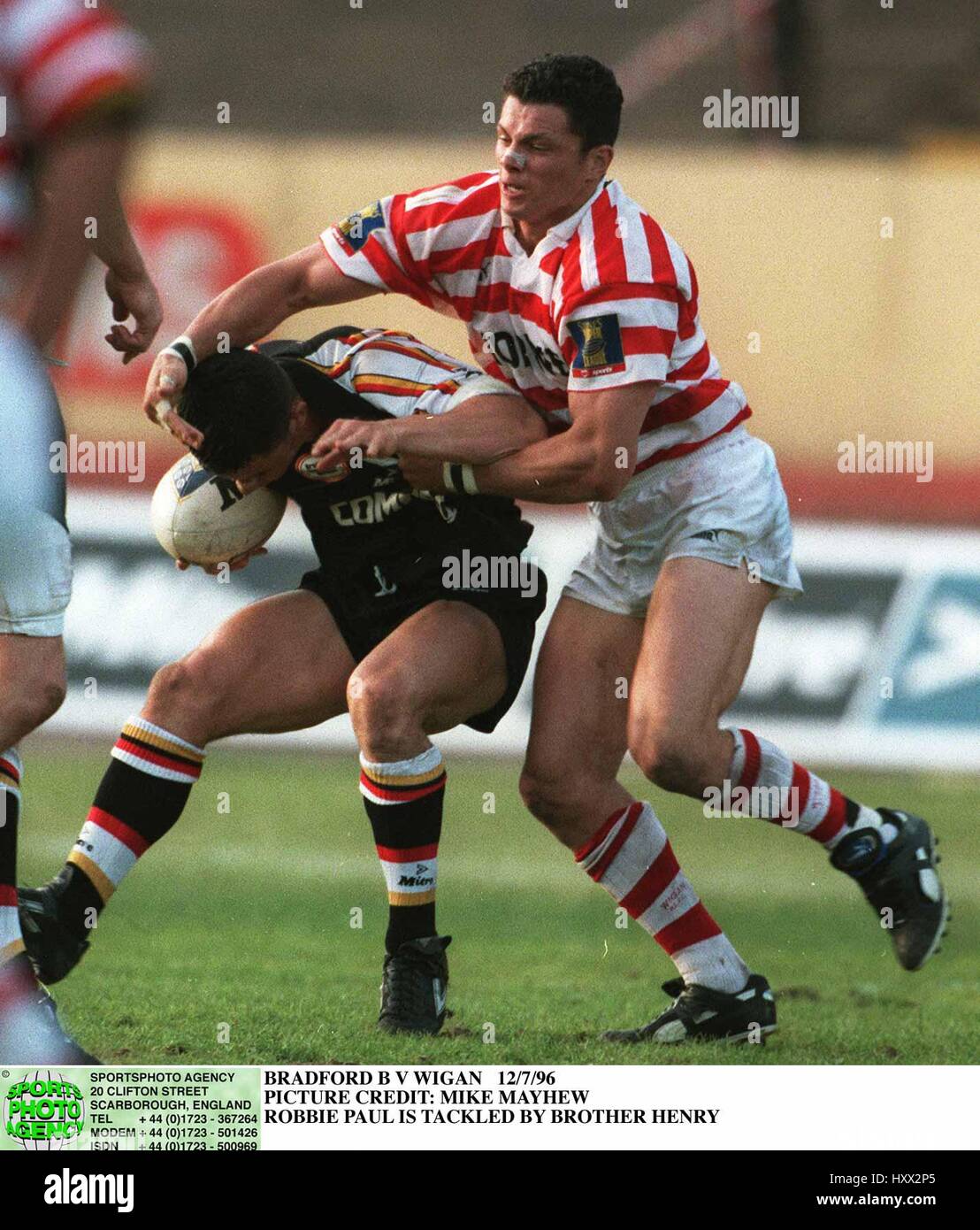 ROBBIE PAUL & HENRY PAUL BRADFORD BULLS V WIGAN 12 July 1996 Stock ...