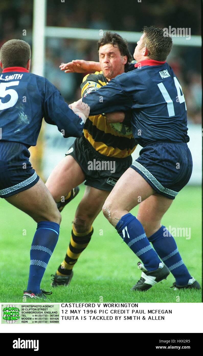 TUUTA SMITH & ALLEN CASTLEFORD V WORKINGTON RL 12 May 1996 Stock Photo ...