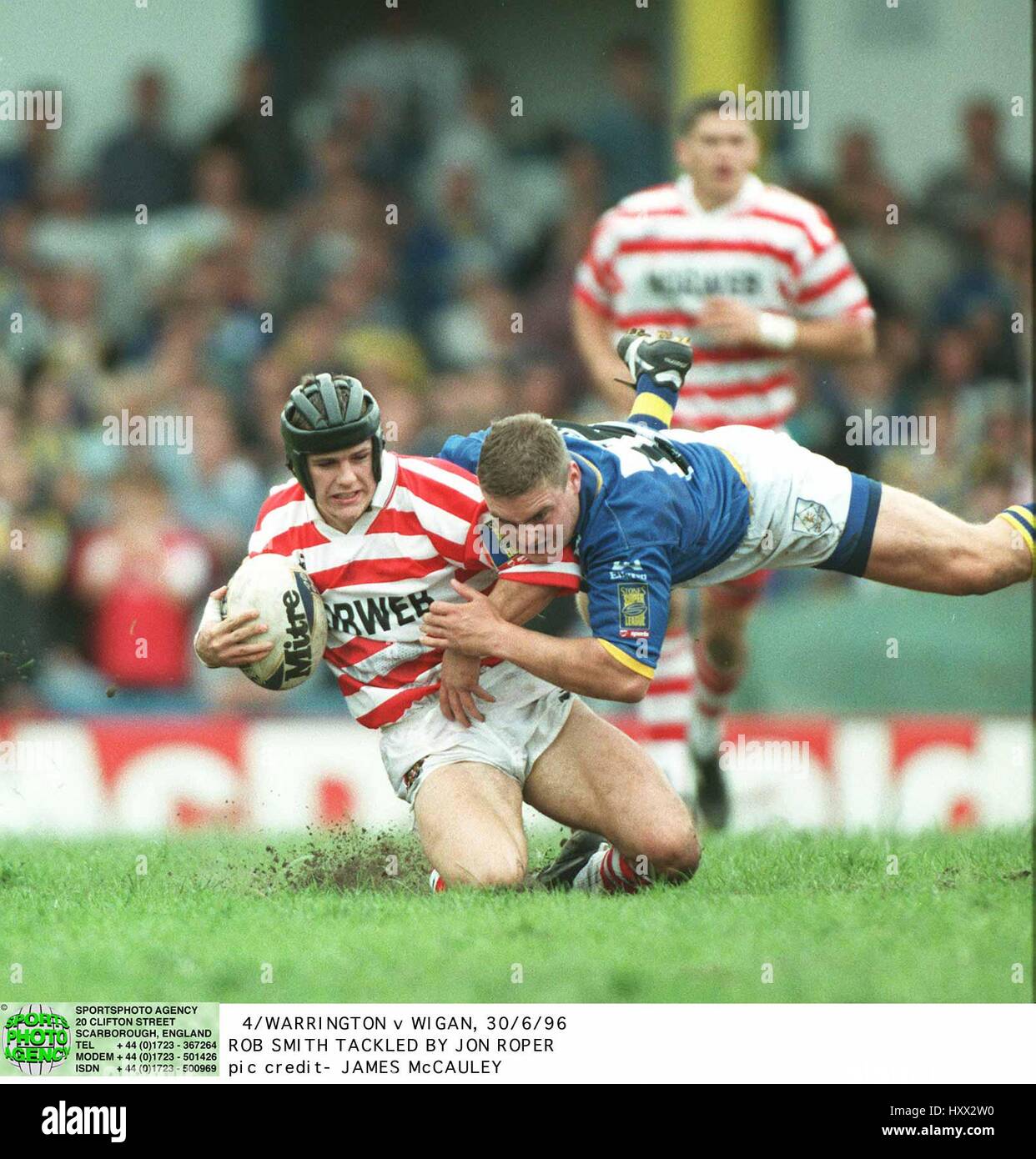 ROB SMYTH & JOHN ROPER WARRINGTON V WIGAN RL 30 June 1996 Stock Photo ...