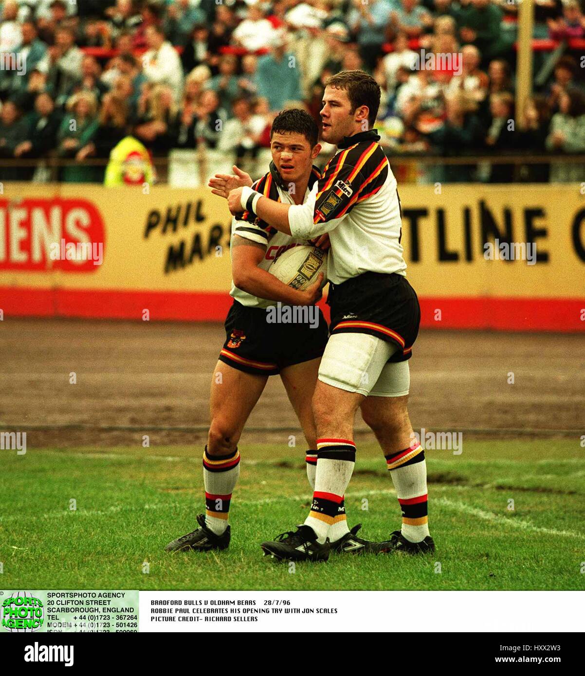 ROBBIE PAUL & JON SCALES BRADFORD BULLS V OLDHAM BEARS 29 July 1996 ...