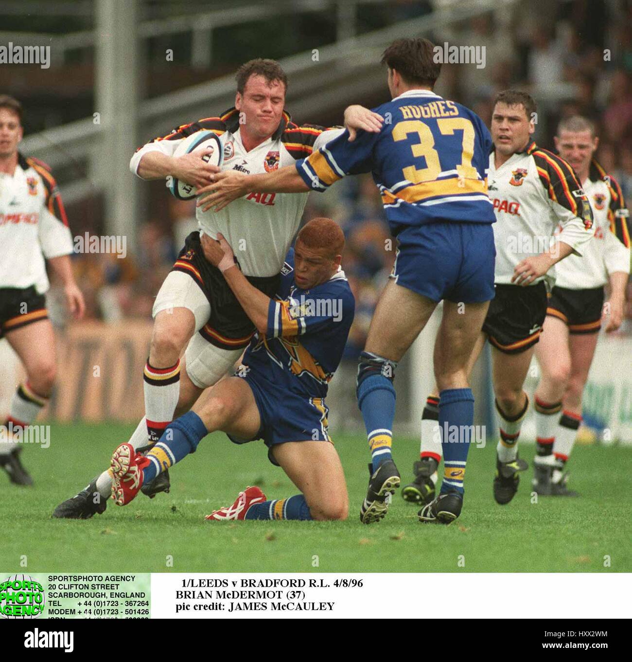BRIAN MCDERMOT & HUGHES LEEDS V BRADFORD BRONCOS 04 August 1996 Stock ...