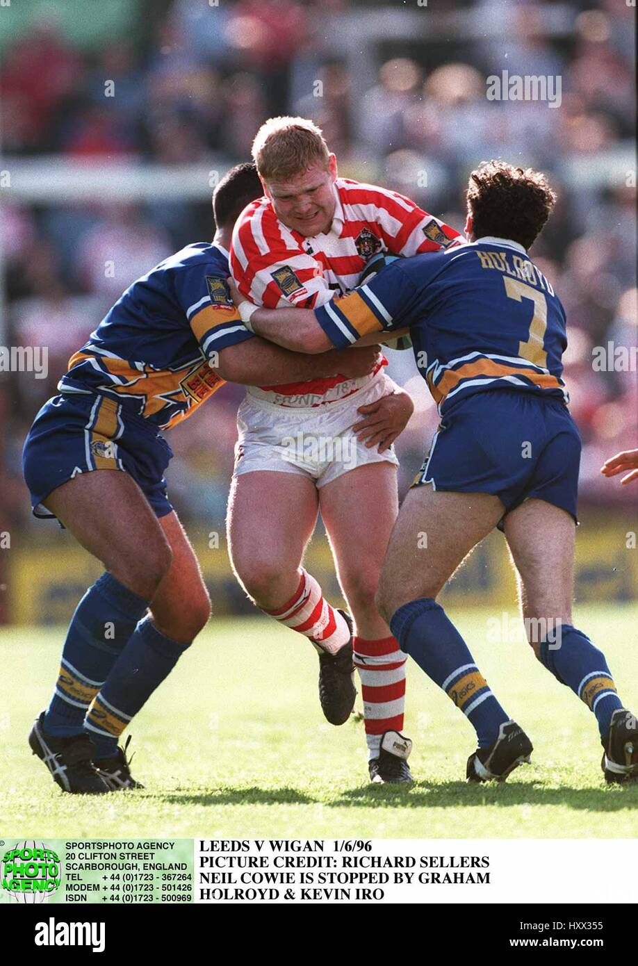 NEIL COWIE HOLROYD & IRO LEEDS V WIGAN RL 01 June 1996 Stock Photo - Alamy