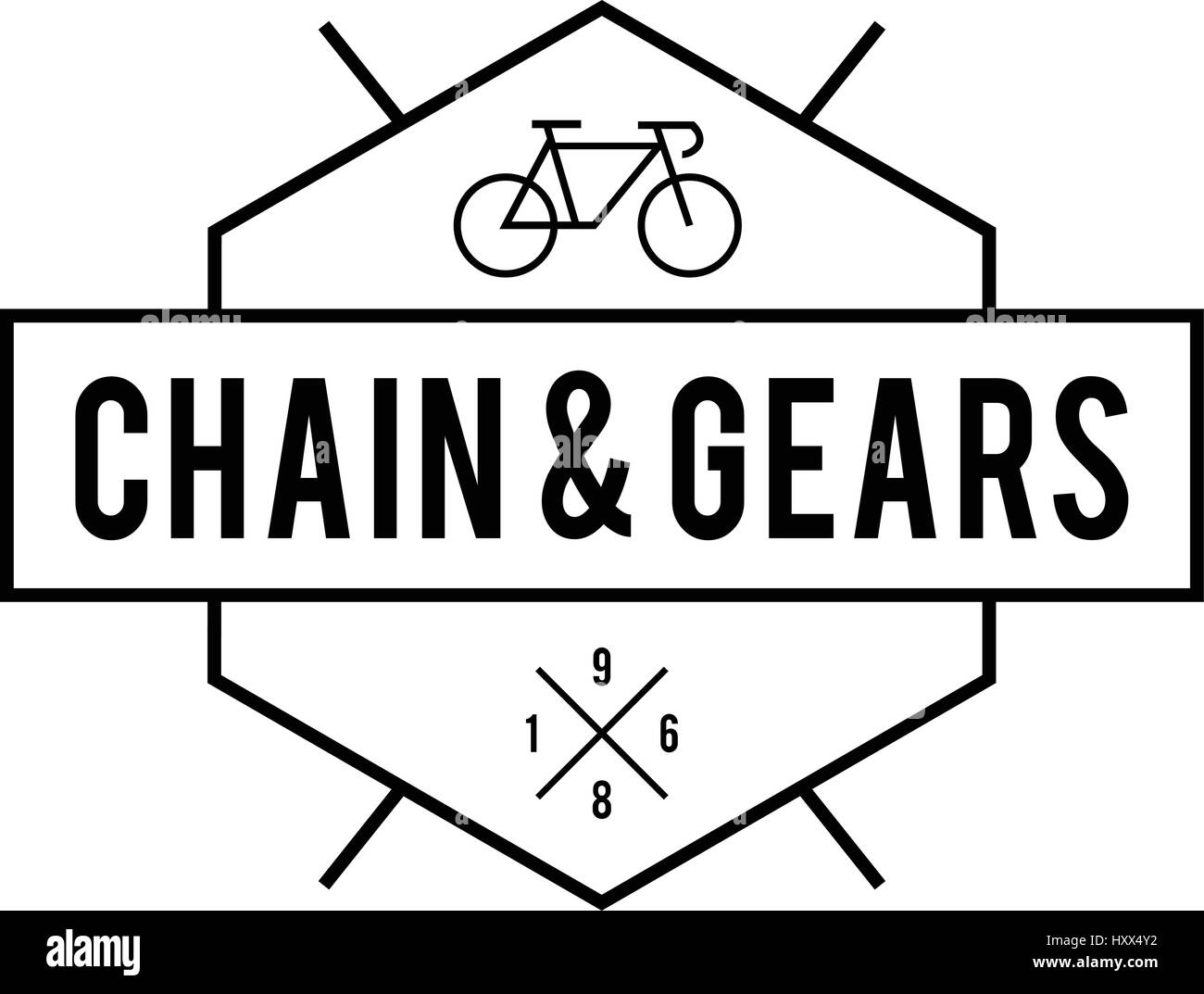 Vintage and Retro style Bicycle label design Stock Vector Image & Art ...