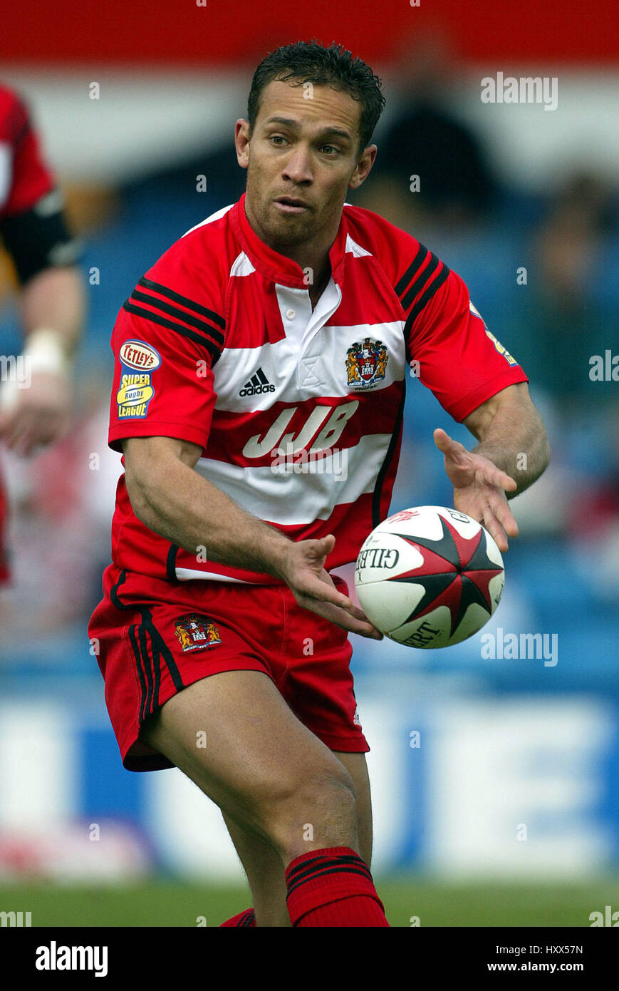 ADRIAN LAM WIGAN WARRIORS RLFC 14 April 2002 Stock Photo - Alamy