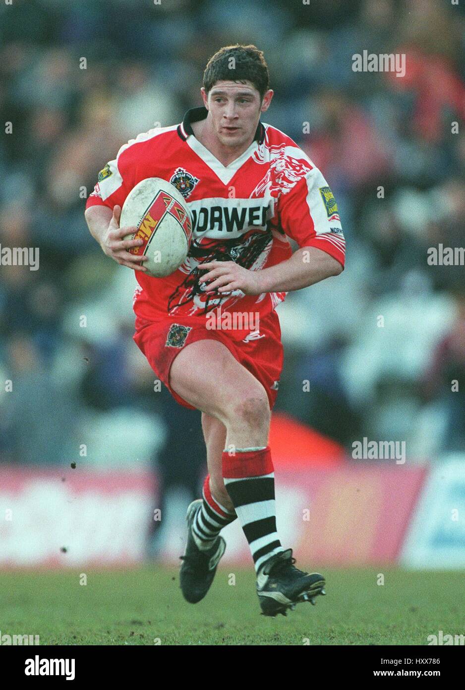 NIGEL WRIGHT WIGAN WARRIORS RLFC 05 February 1997 Stock Photo - Alamy