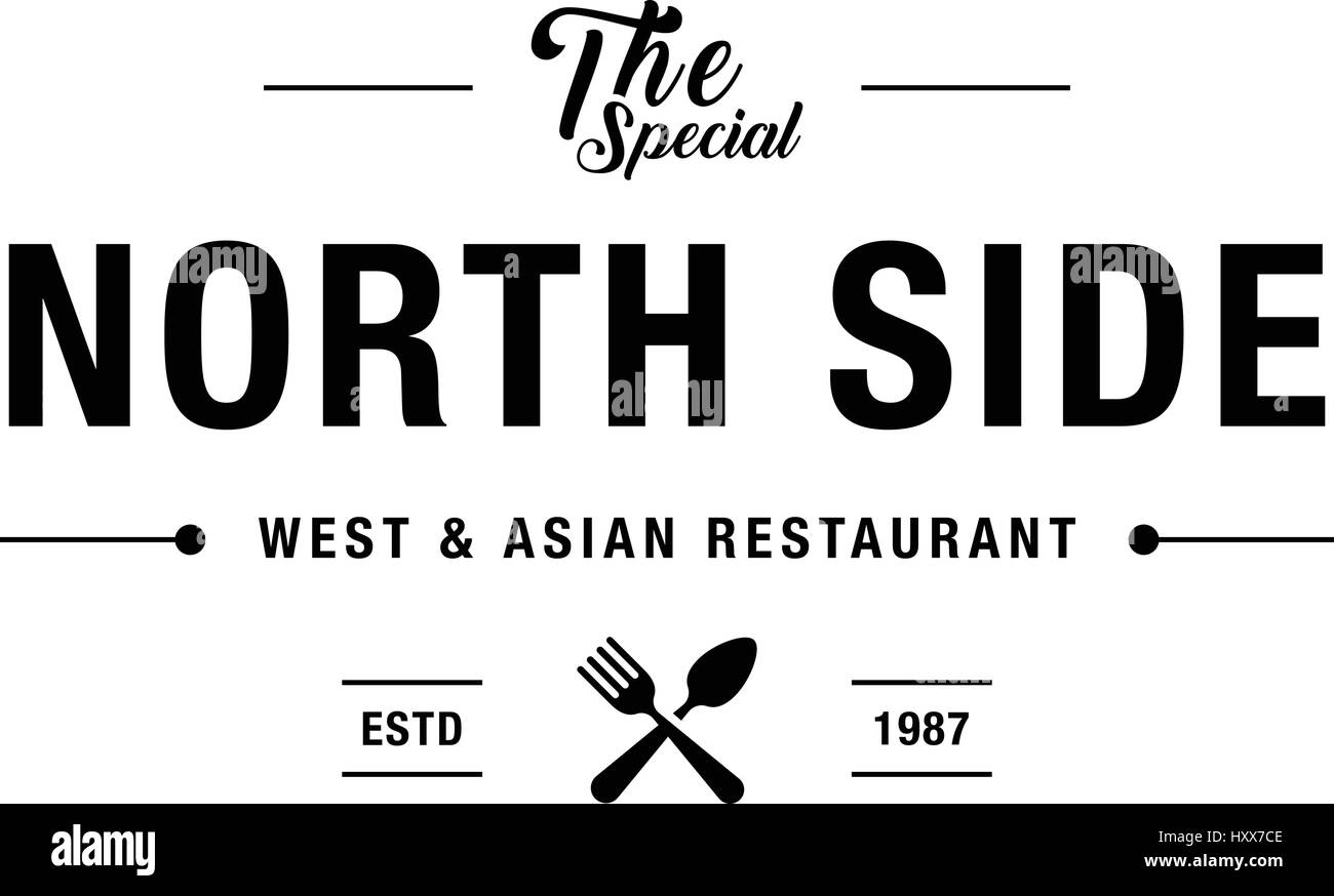 Vintage restaurant cafe label hi-res stock photography and images - Alamy