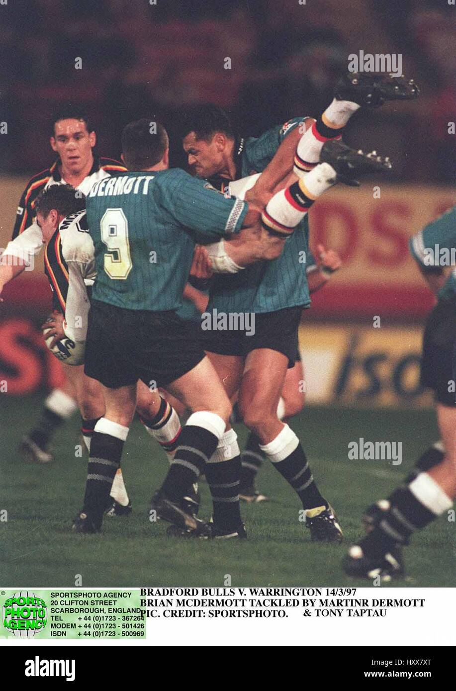 BRIAN MCDERMOTT & DERMOTT BRADFORD BULLS V WARRINGTON 16 March 1997 ...