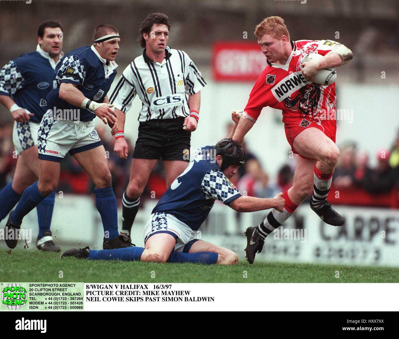 NEIL COWIE & SIMON BALDWIN WIGAN WARRIORS V HALIFAX 16 March 1997 Stock ...