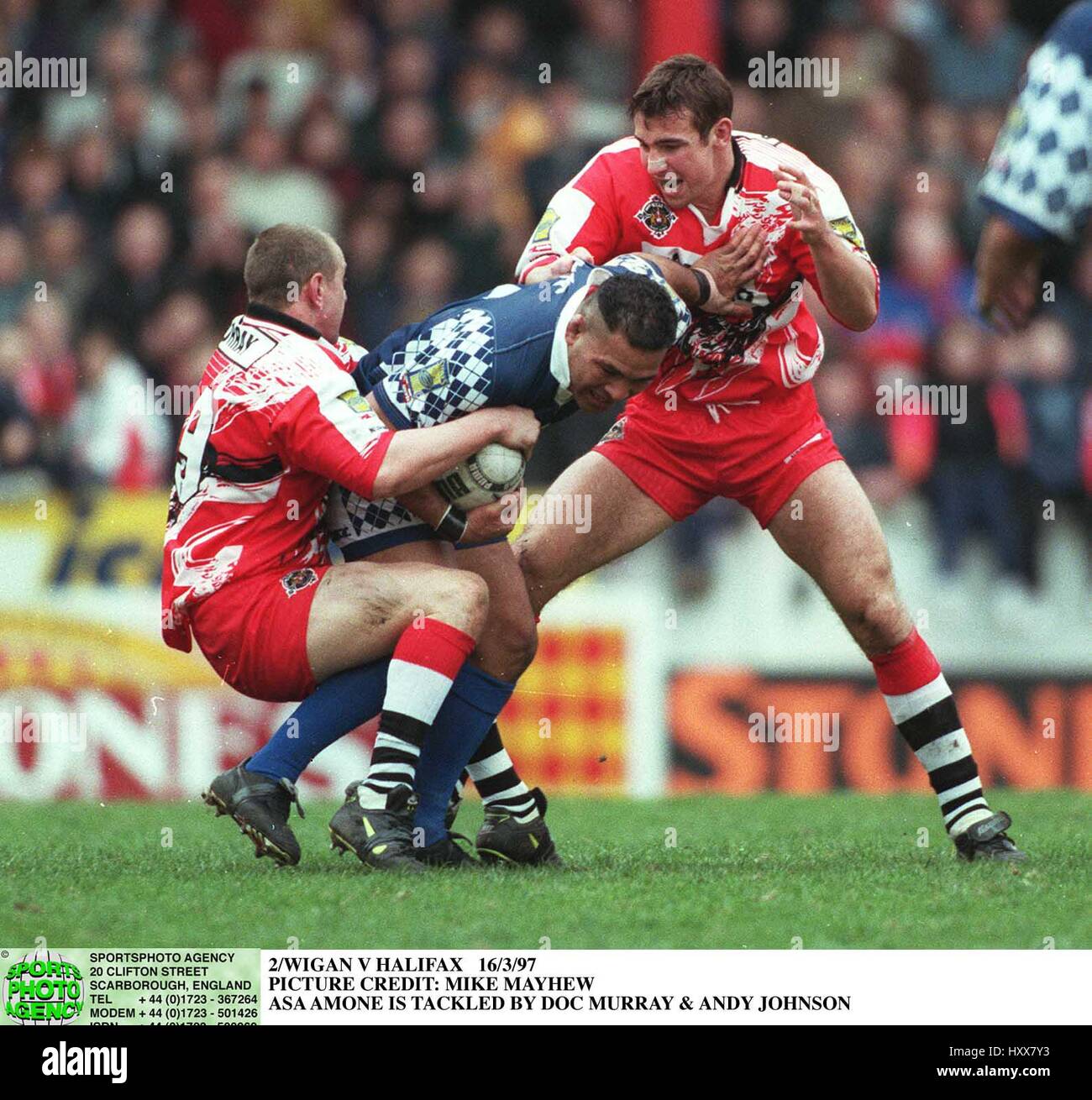 ASA AMONE MURRAY & JOHNSON WIGAN WARRIORS V HALIFAX 16 March 1997 Stock ...