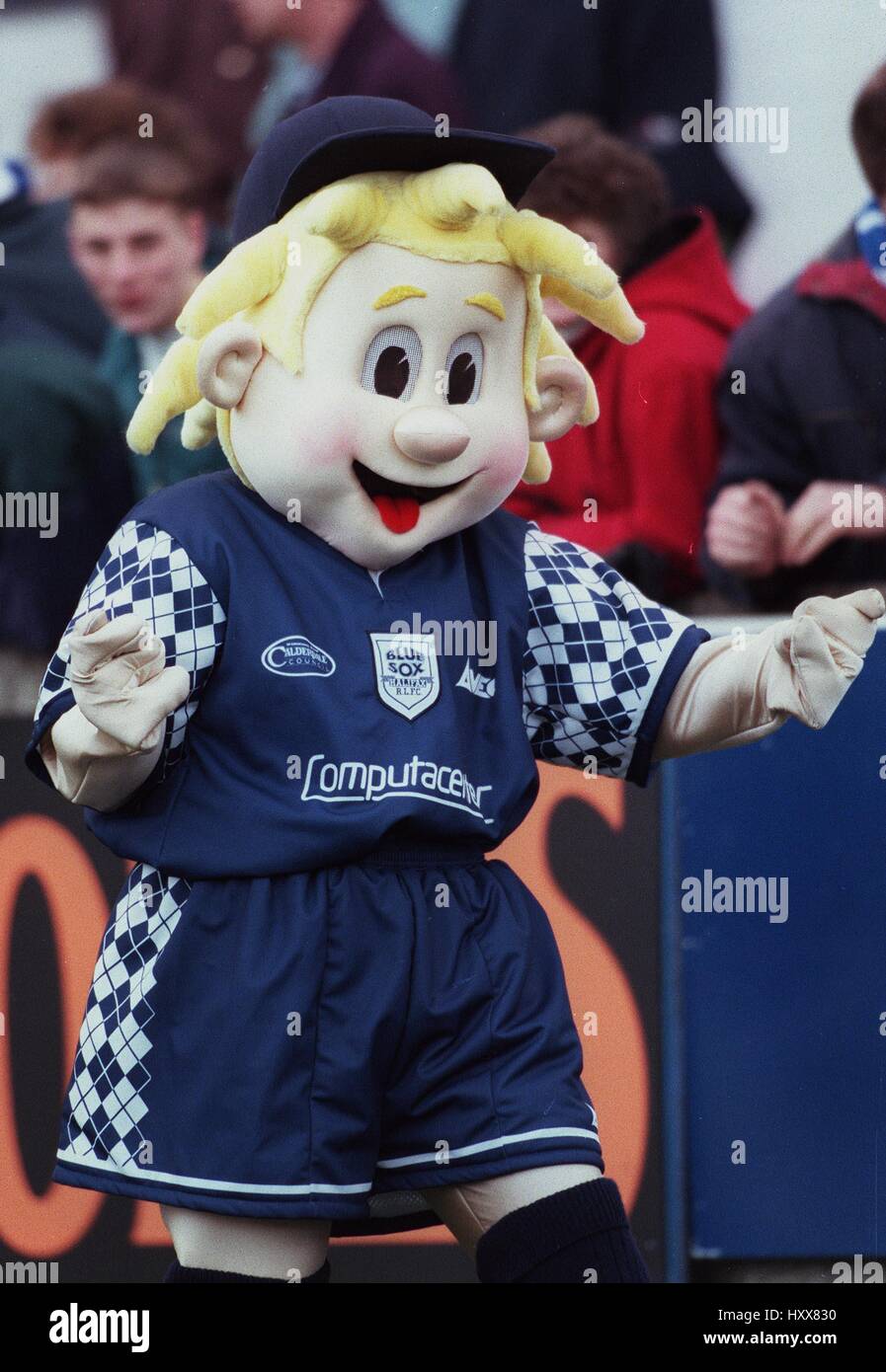 HALIFAX BLUE SOX MASCOT HALIFAX BLUE SOX RLFC 24 March 1997 Stock Photo ...