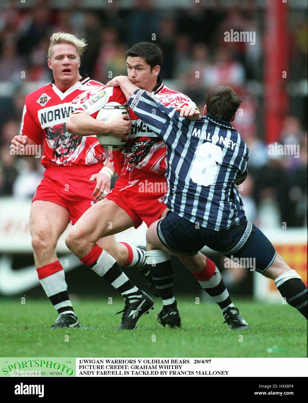 ANDY FARRELL FRANCIS MALLONEY WIGAN WARRIORS V OLDHAM BEARS 20 April ...