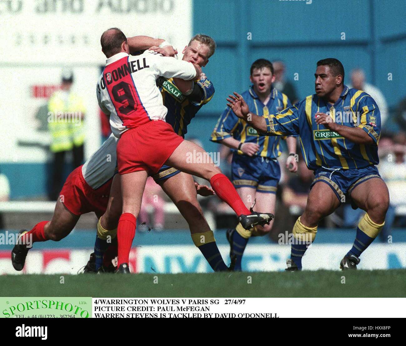 WARREN STEVENS DAVID O'DONNELL WARRINGTON WOLVES V PARIS SG 27 April ...