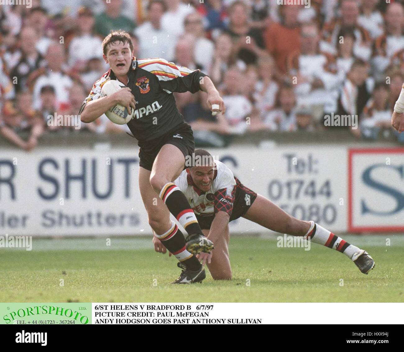 ANDY HODGSON ANTHONY SULLIVAN ST. HELENS V BRADFORD BULLS 05 July 1997 ...