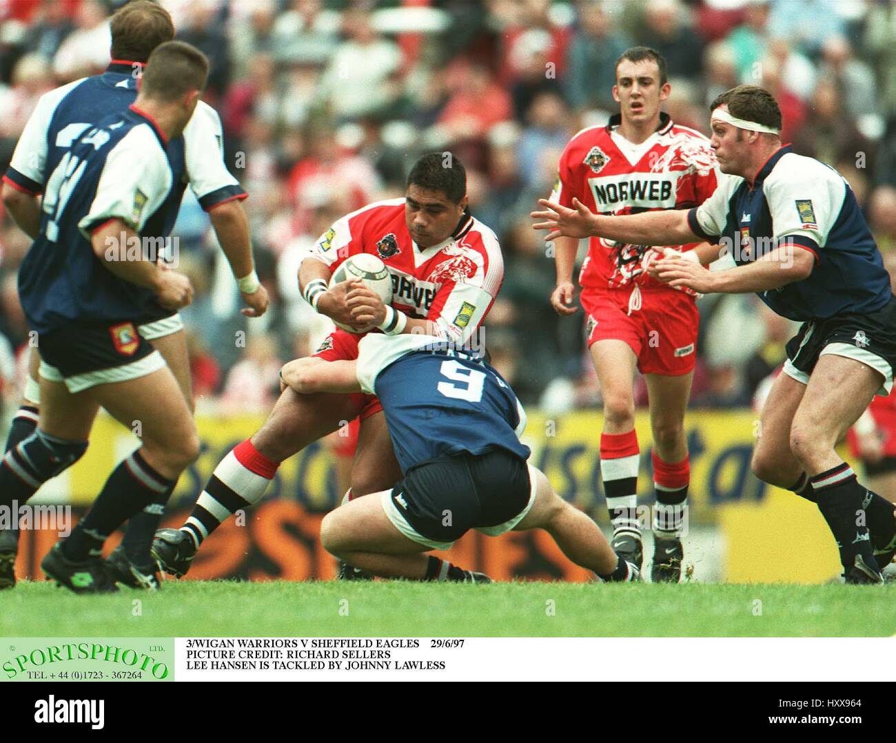 LEE HANSEN & JOHNNY LAWLESS WIGAN WARRIORS V SHEFFIELD EAG 29 June 1997 ...