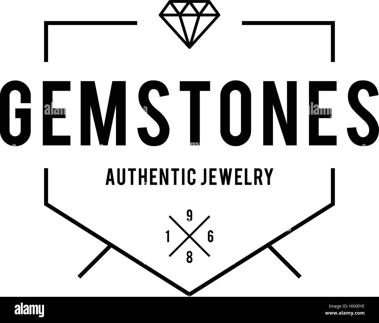 Diamond and Jewels Retro Vintage Badge Labels Stock Vector Image & Art ...