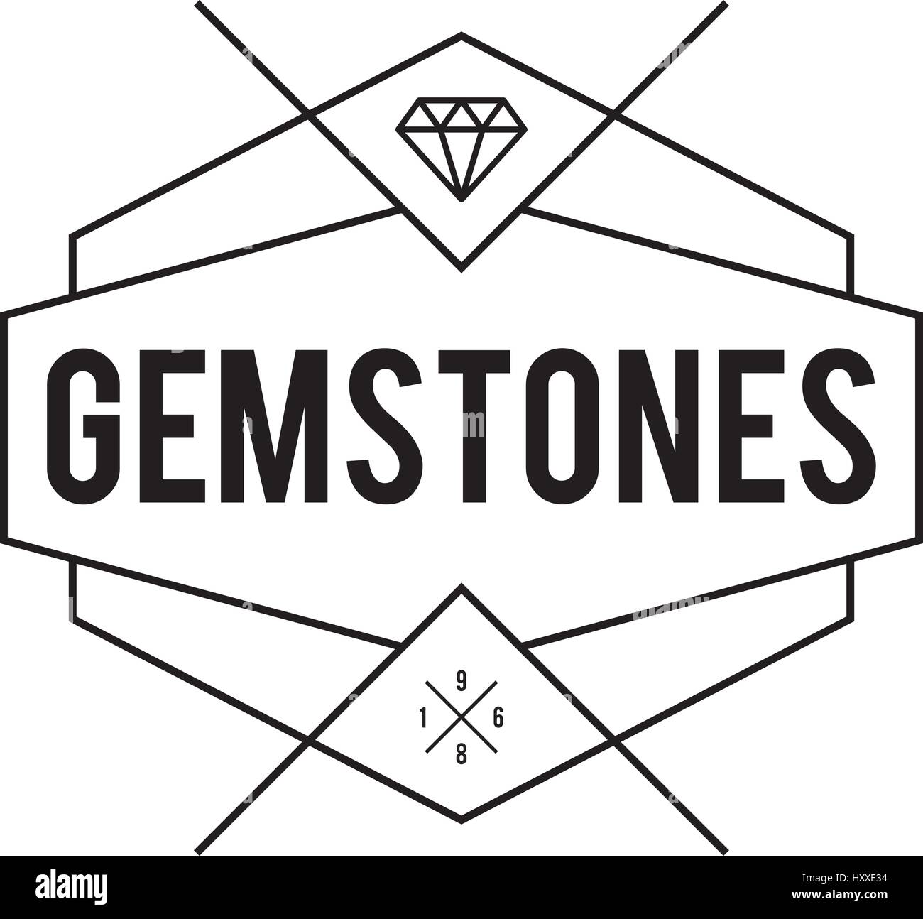 Diamond and Jewels Retro Vintage Badge Labels Stock Vector Image & Art ...
