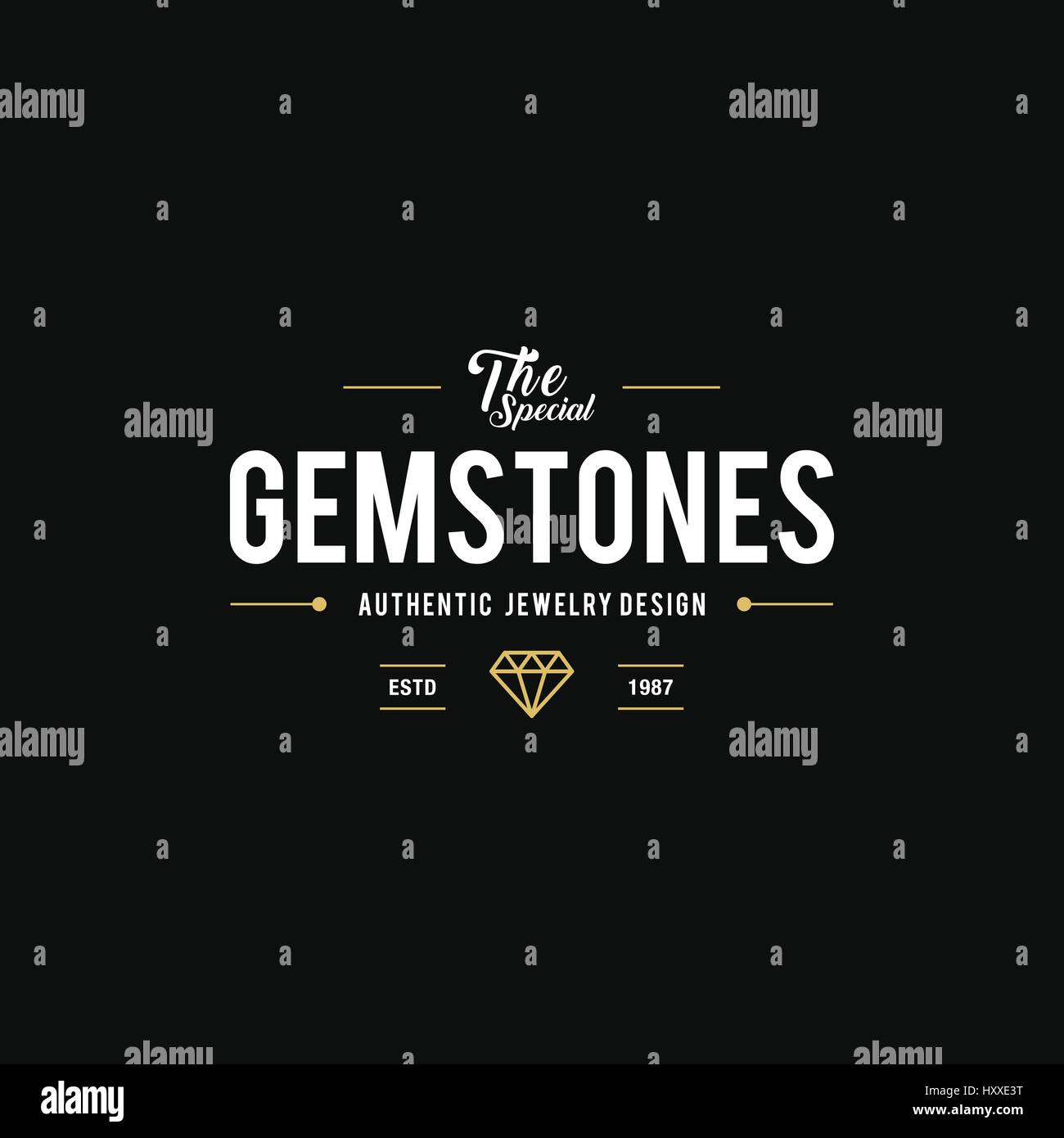 Diamond and Jewels Retro Vintage Badge Labels Stock Vector Image & Art ...