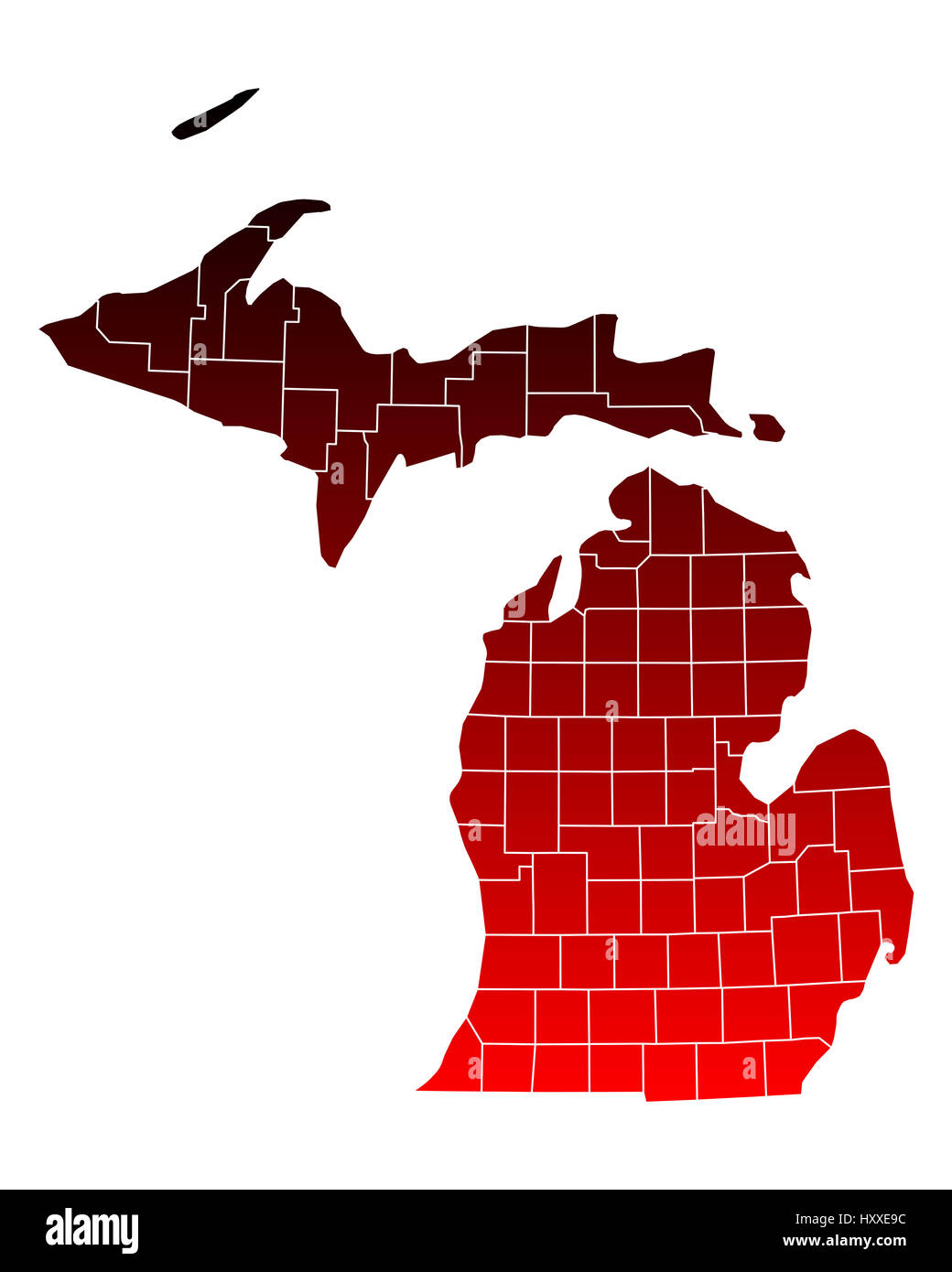 Map of Michigan Stock Photo - Alamy