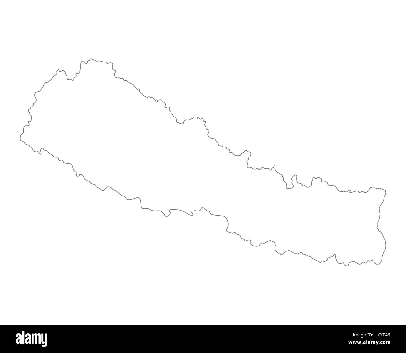 Map of Nepal Stock Photo - Alamy